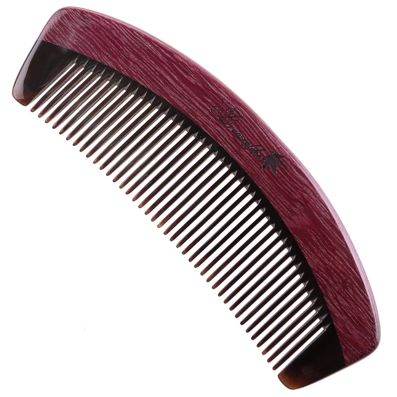 Fine Tooth Hair Comb - Breezelike Natural Purpleheart Wooden Horn Comb ...