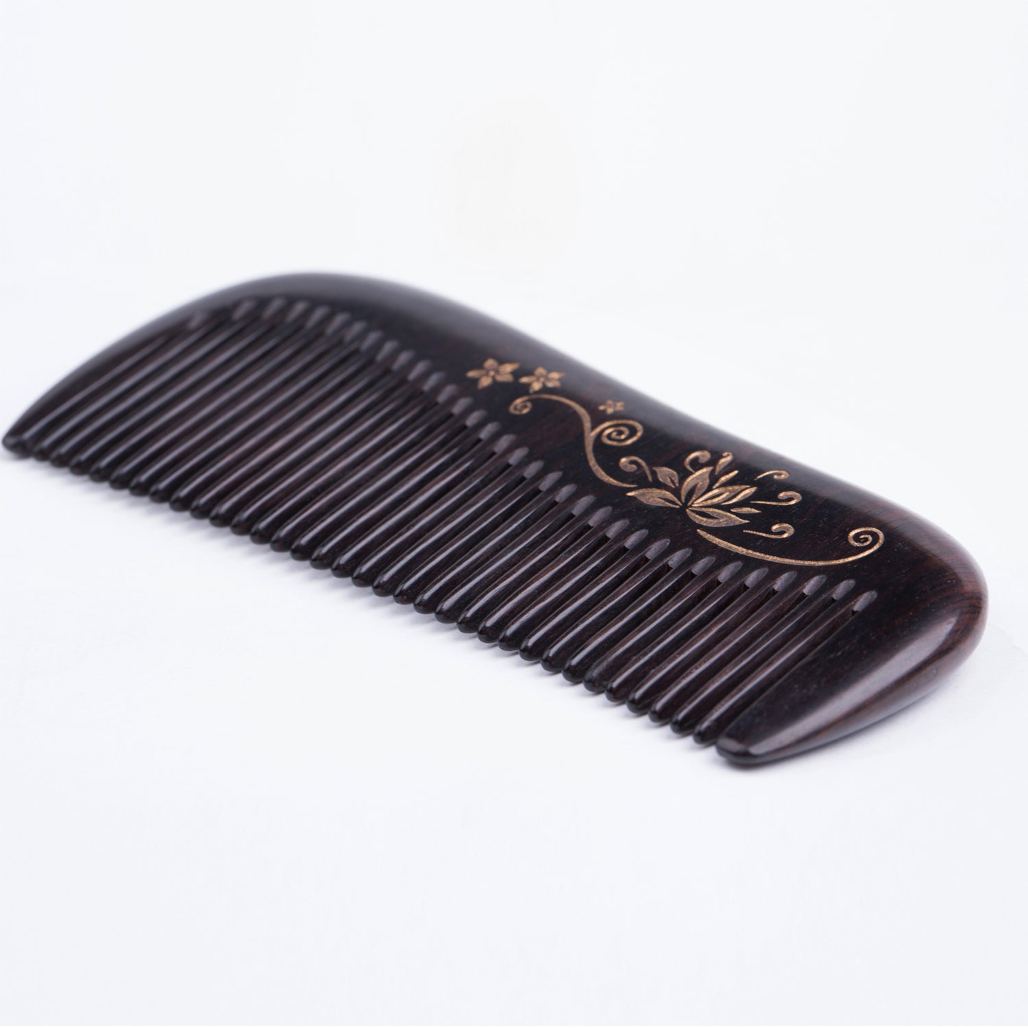 Breezelike Ebony Wood Comb - Natural Black Sandalwood Hair Comb for ...