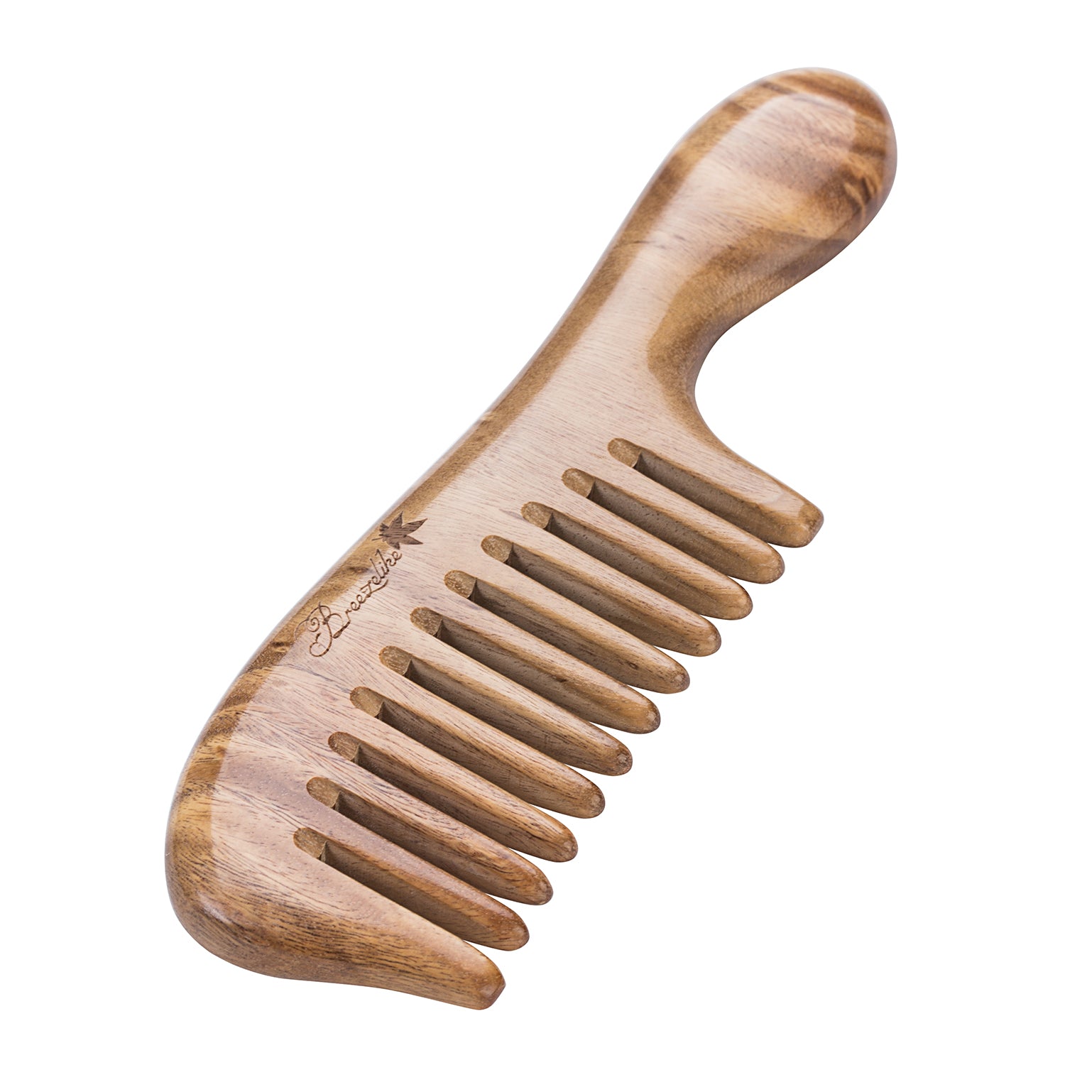 Breezelike Mini Wide Tooth Hair Comb - Natural Wood Comb for Curly Hair ...